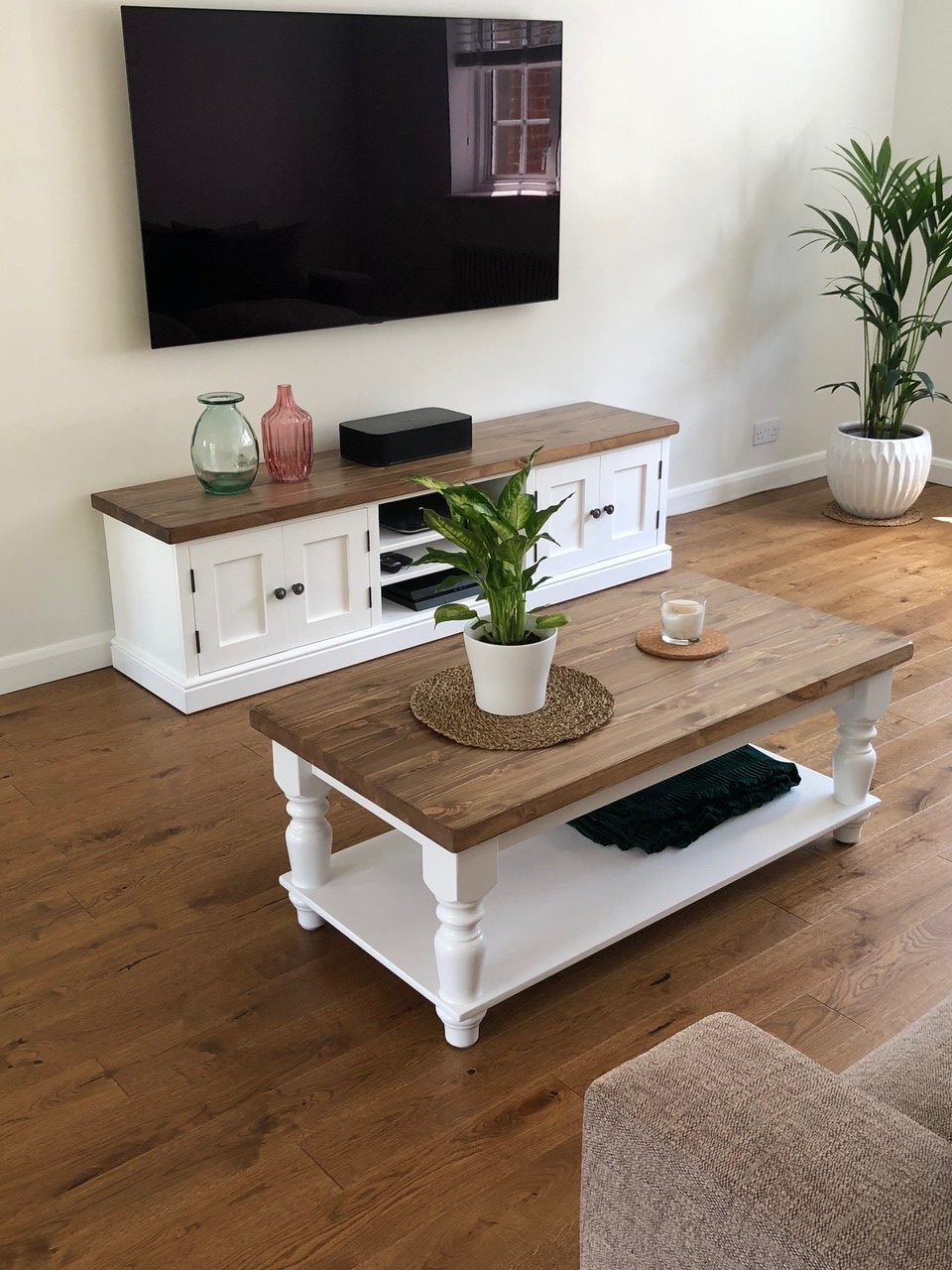 Farmhouse Coffee Table with Shelf -120cm x 60cm - Farmhouse Furniture