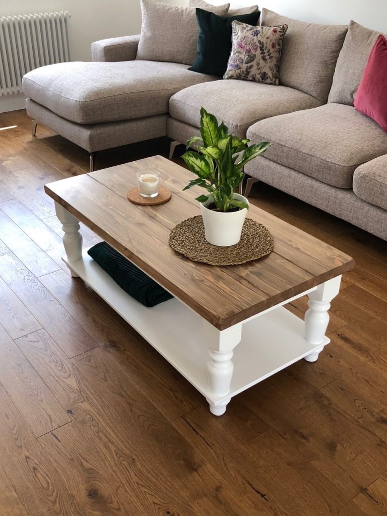Farmhouse Coffee Table with Shelf -120cm x 60cm - Farmhouse Furniture
