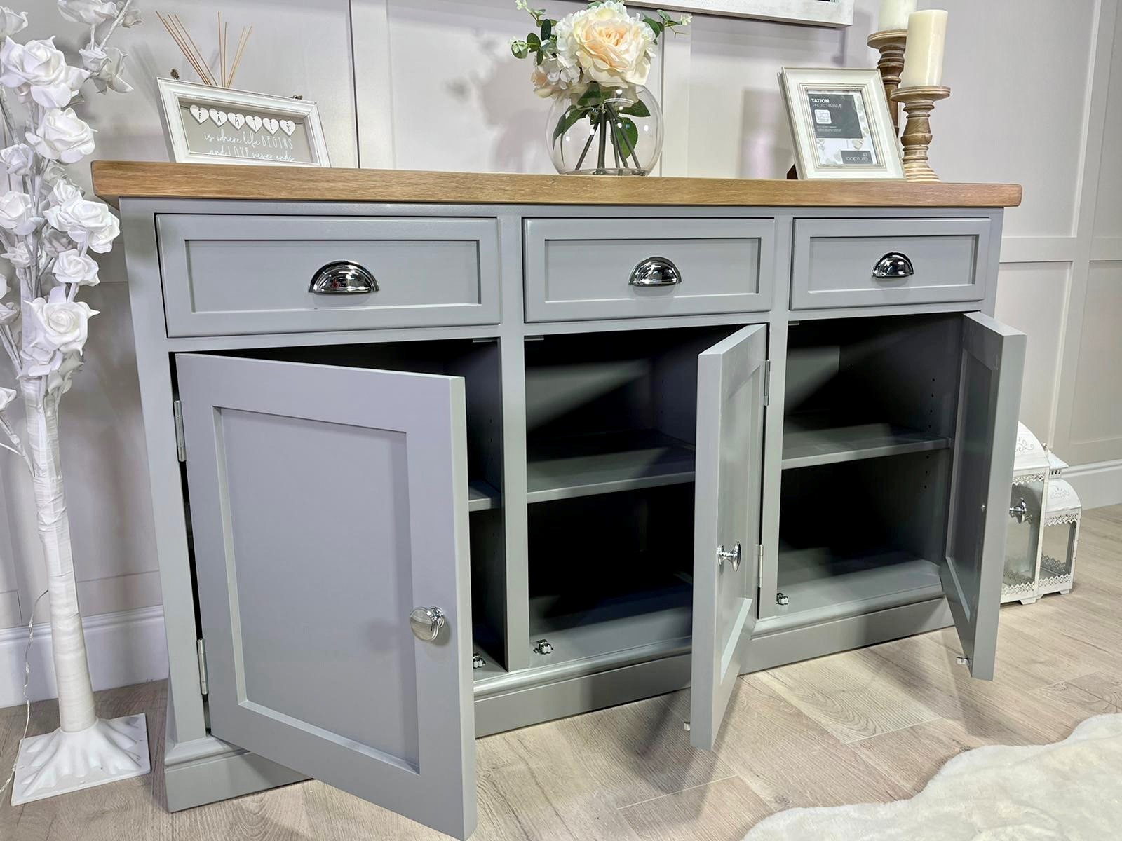 150cm 3 Door Shaker Sideboard - Farmhouse Furniture