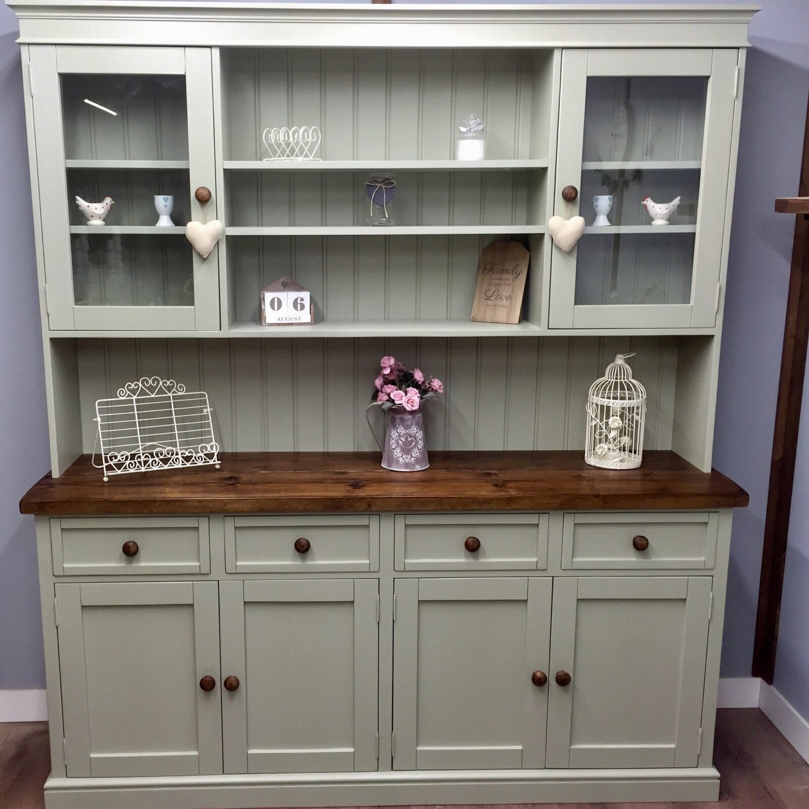 1.8m Glazed Kitchen Dresser - Farmhouse Furniture
