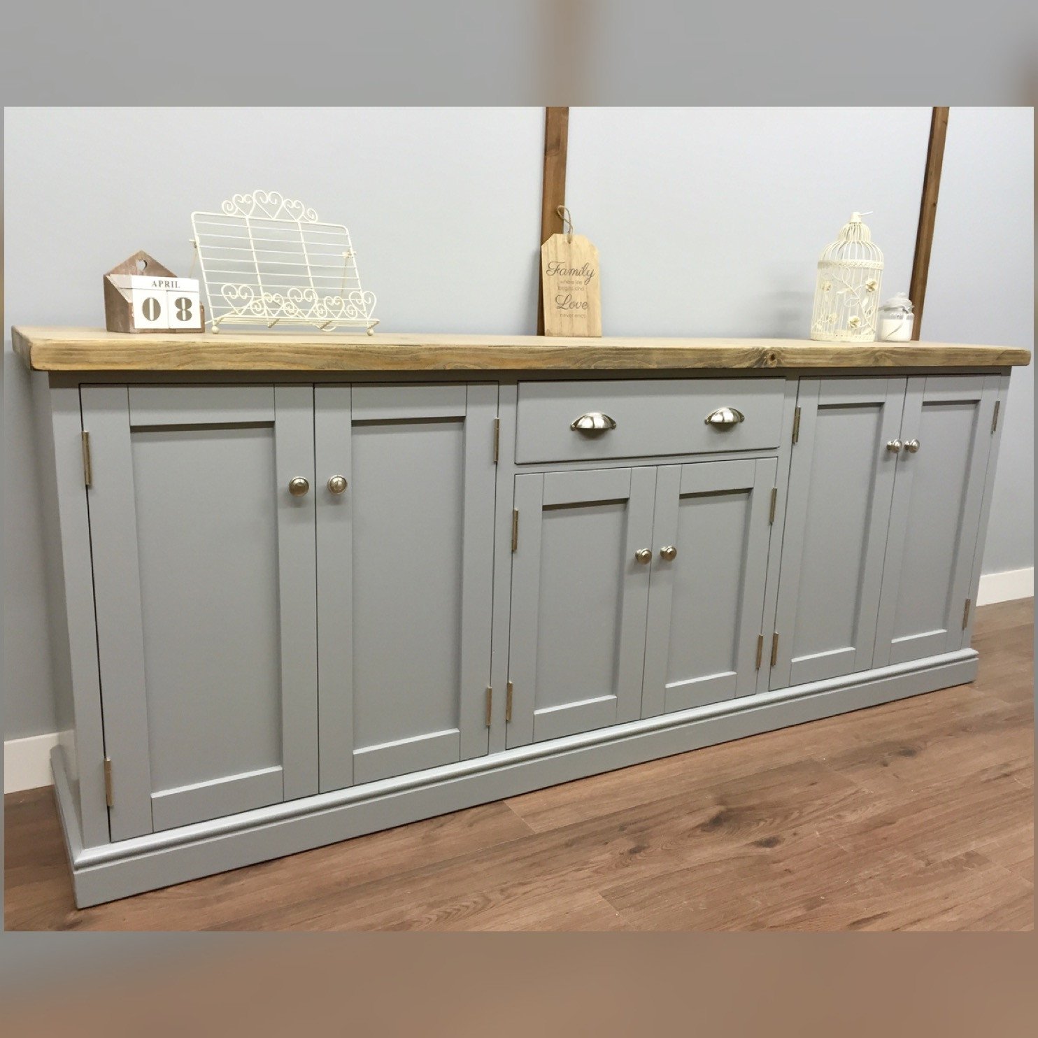 Large Plain Shaker 6 Door Sideboard - Farmhouse Furniture