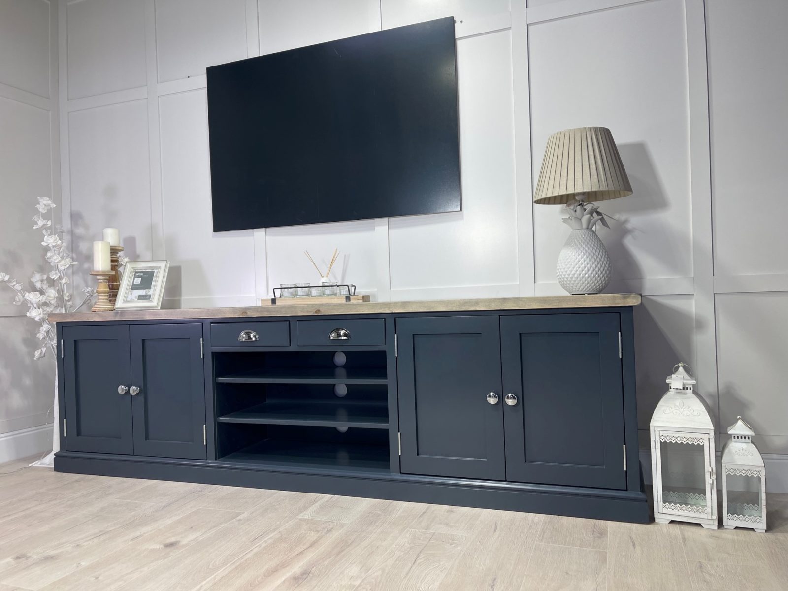 Large 2.4m Shaker TV Stand - Farmhouse Furniture