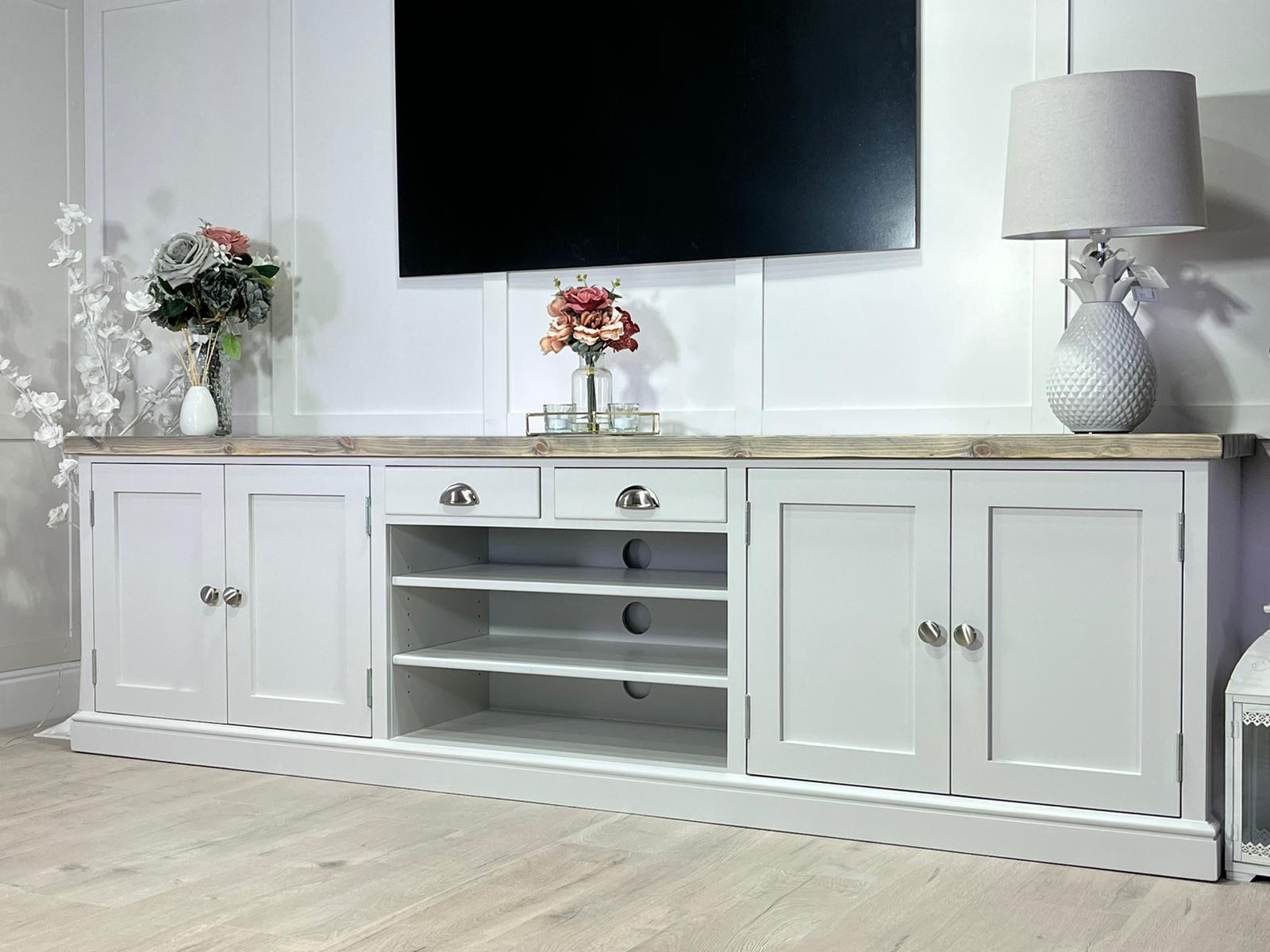 Large 2.4m Shaker TV Stand - Farmhouse Furniture