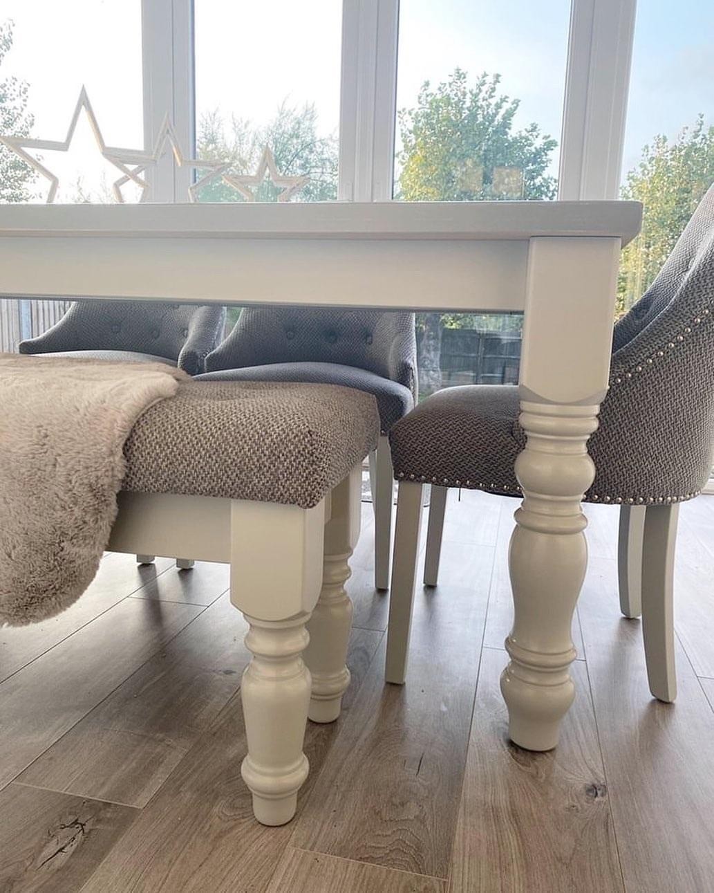 5ft Chunky Farmhouse Table with 4 Mixed Grey Winchesters Chairs & 1 ...