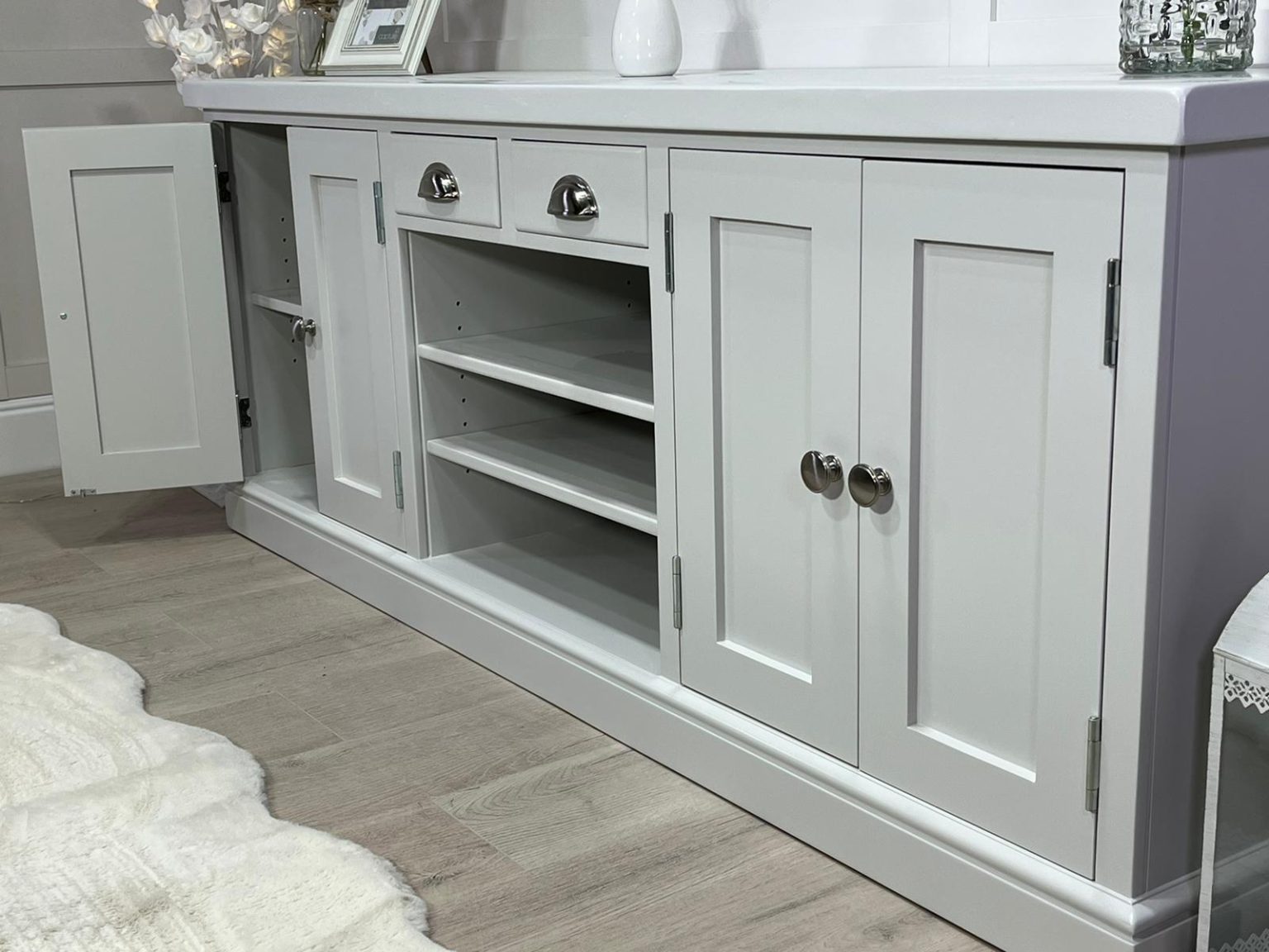 6ft Shaker Tv Stand - Ammonite - Farmhouse Furniture