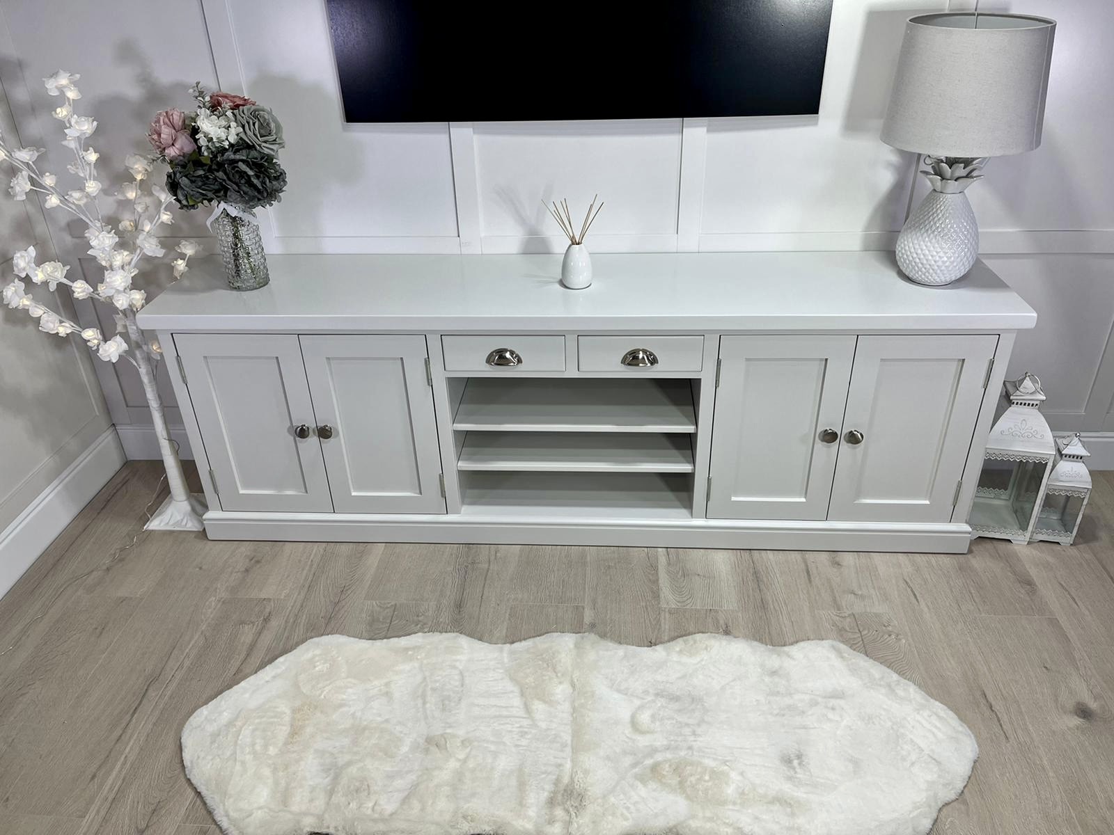 7ft Shaker Tv Stand - Ammonite - Farmhouse Furniture