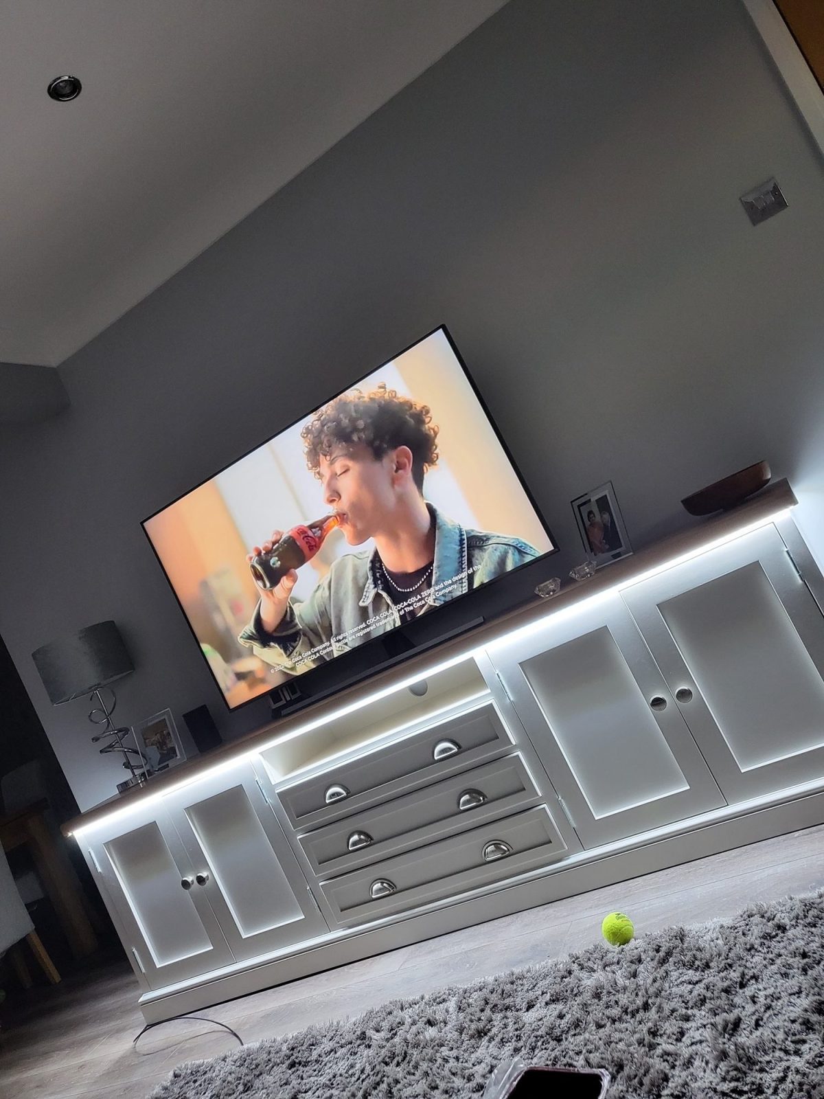 Bespoke 8ft Classic TV Stand with LED Lights - Farmhouse Furniture