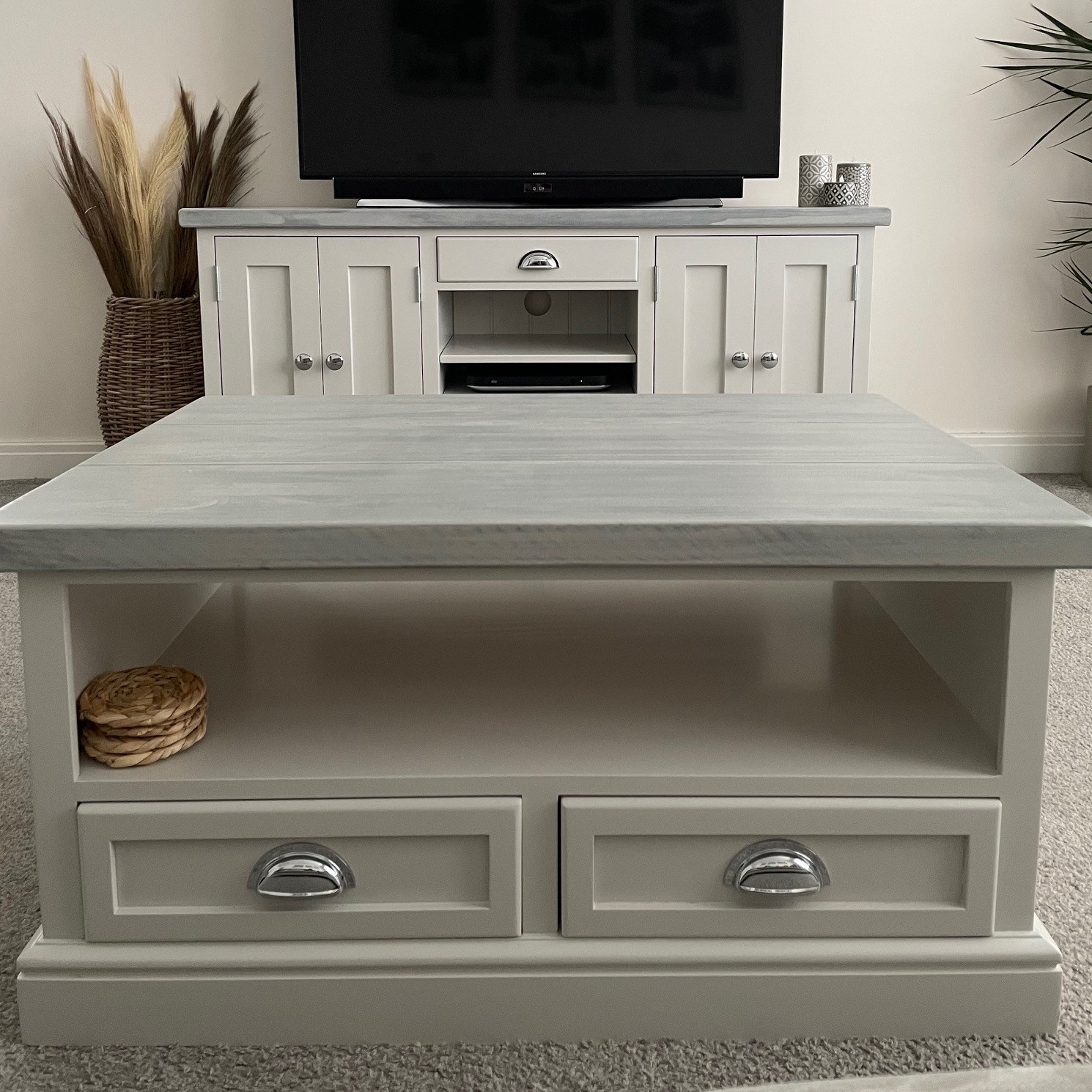 Shaker 2 Draw Coffee Table - 90cm x 60cm - Farmhouse Furniture