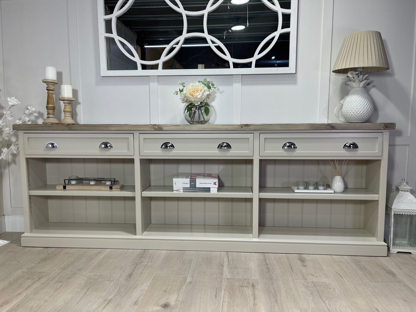 Large 8ft Slimline Hallway Bookcase - Farmhouse Furniture