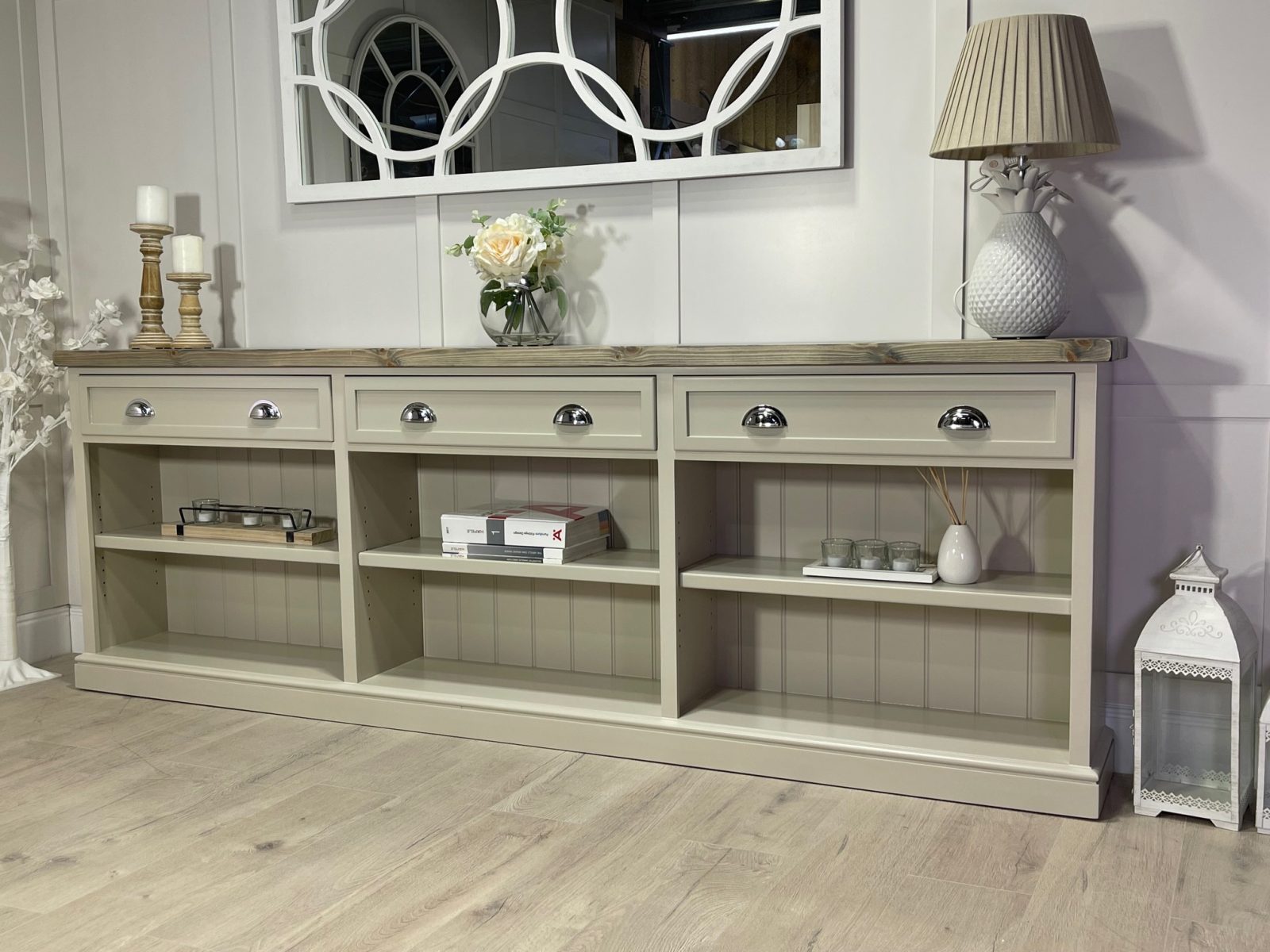 Large 8ft Slimline Hallway Bookcase - Farmhouse Furniture