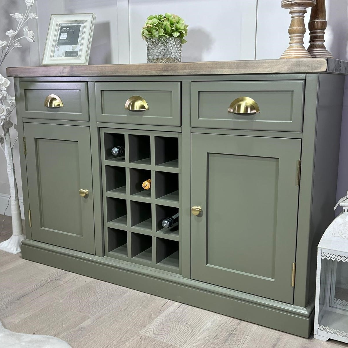 1.3m Shaker Sideboard with Wine Rack - Farmhouse Furniture