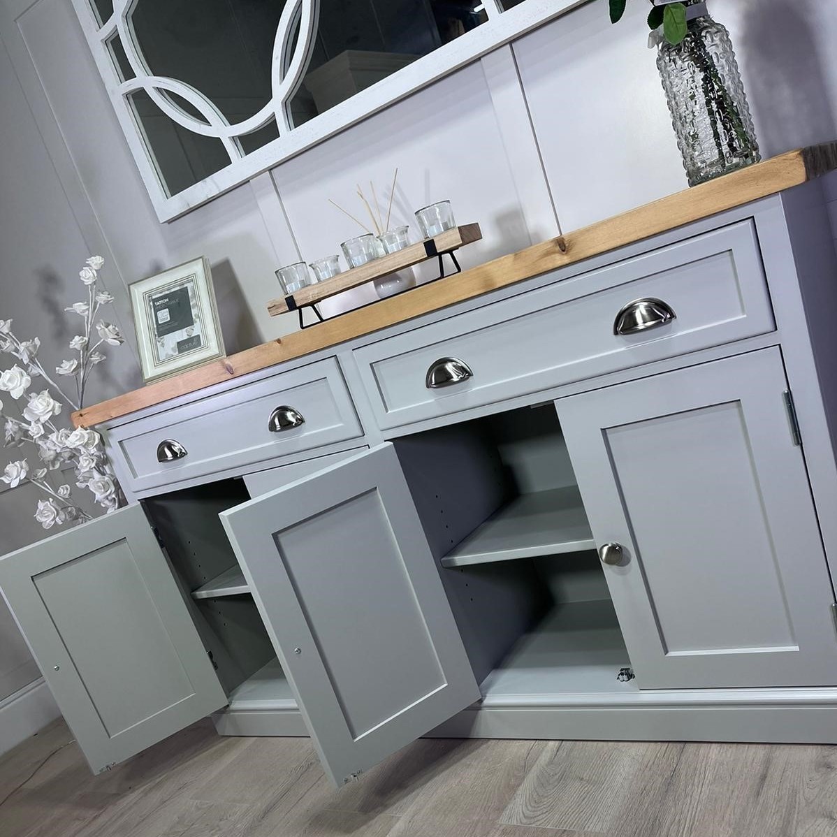 150cm 4 Door Shaker Sideboard - Farmhouse Furniture