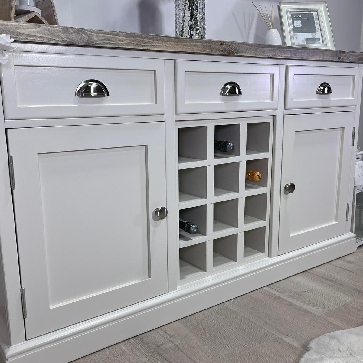 1.5m Shaker Sideboard with Wine Rack - Farmhouse Furniture