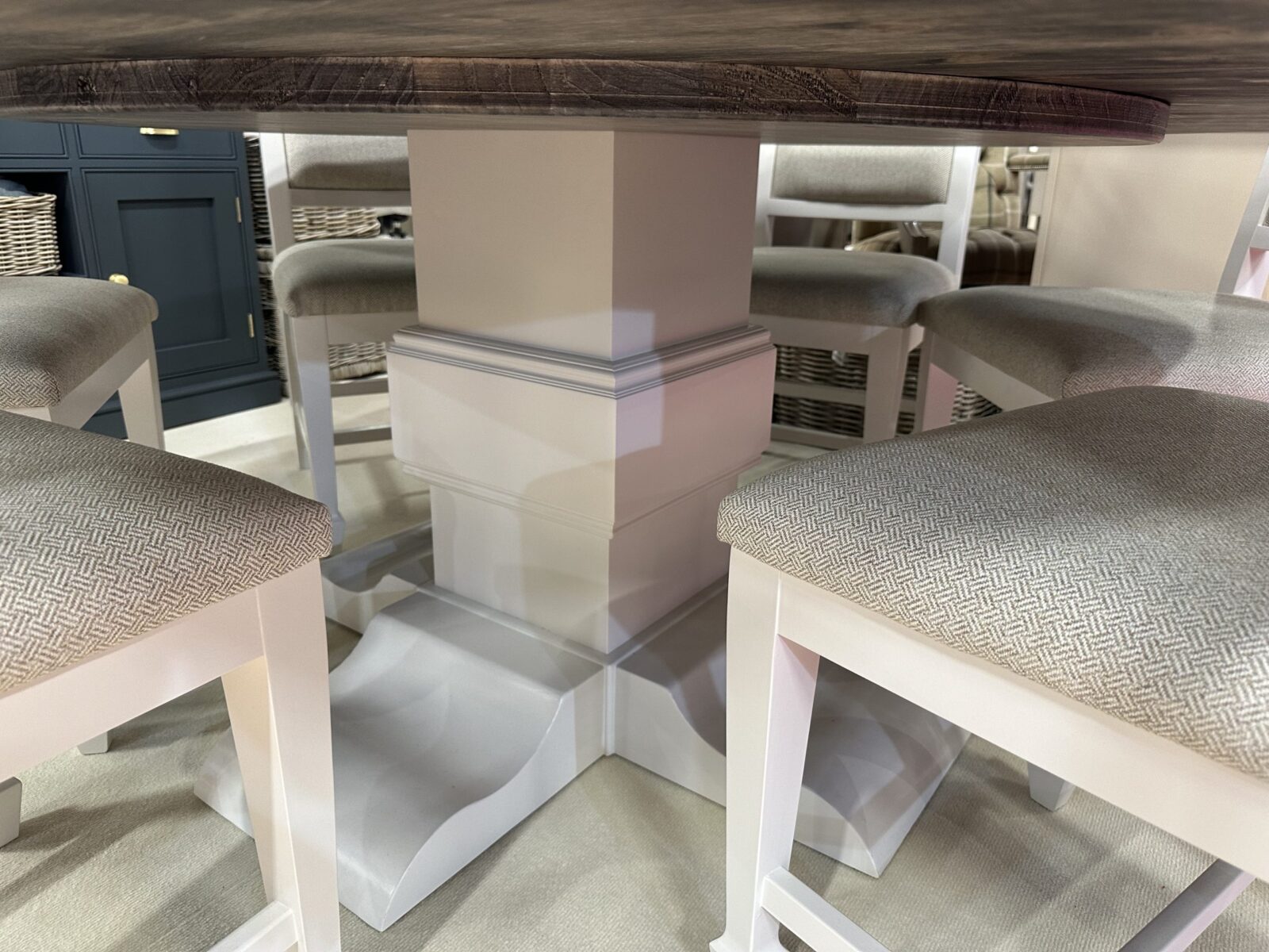 Large 1.8m Round Bespoke Trestle Table with Perspex Top and 6 ...