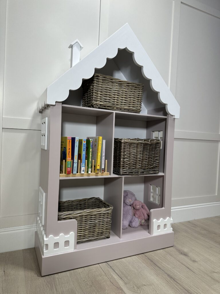 Children's Themed Wooden Bookcase in F&B Peignoir - Farmhouse Furniture