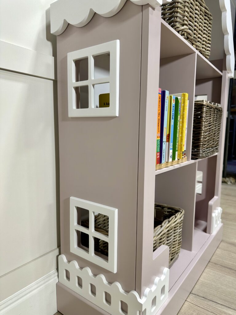Children's Themed Wooden Bookcase in F&B Peignoir - Farmhouse Furniture