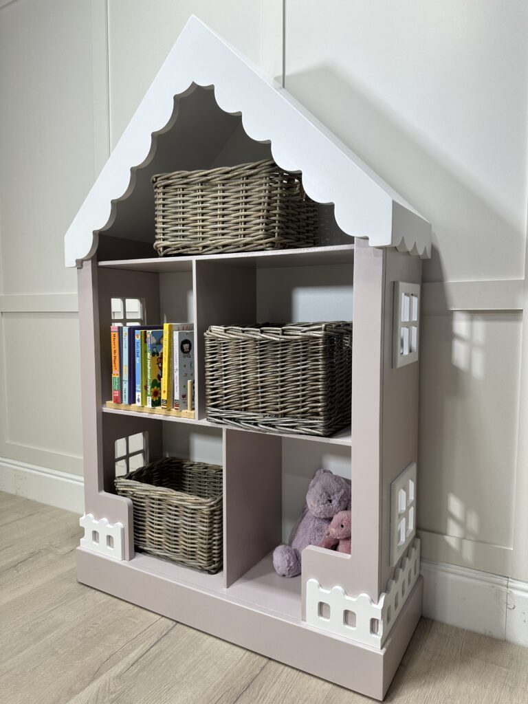 Children's Themed Wooden Bookcase in F&B Peignoir - Farmhouse Furniture