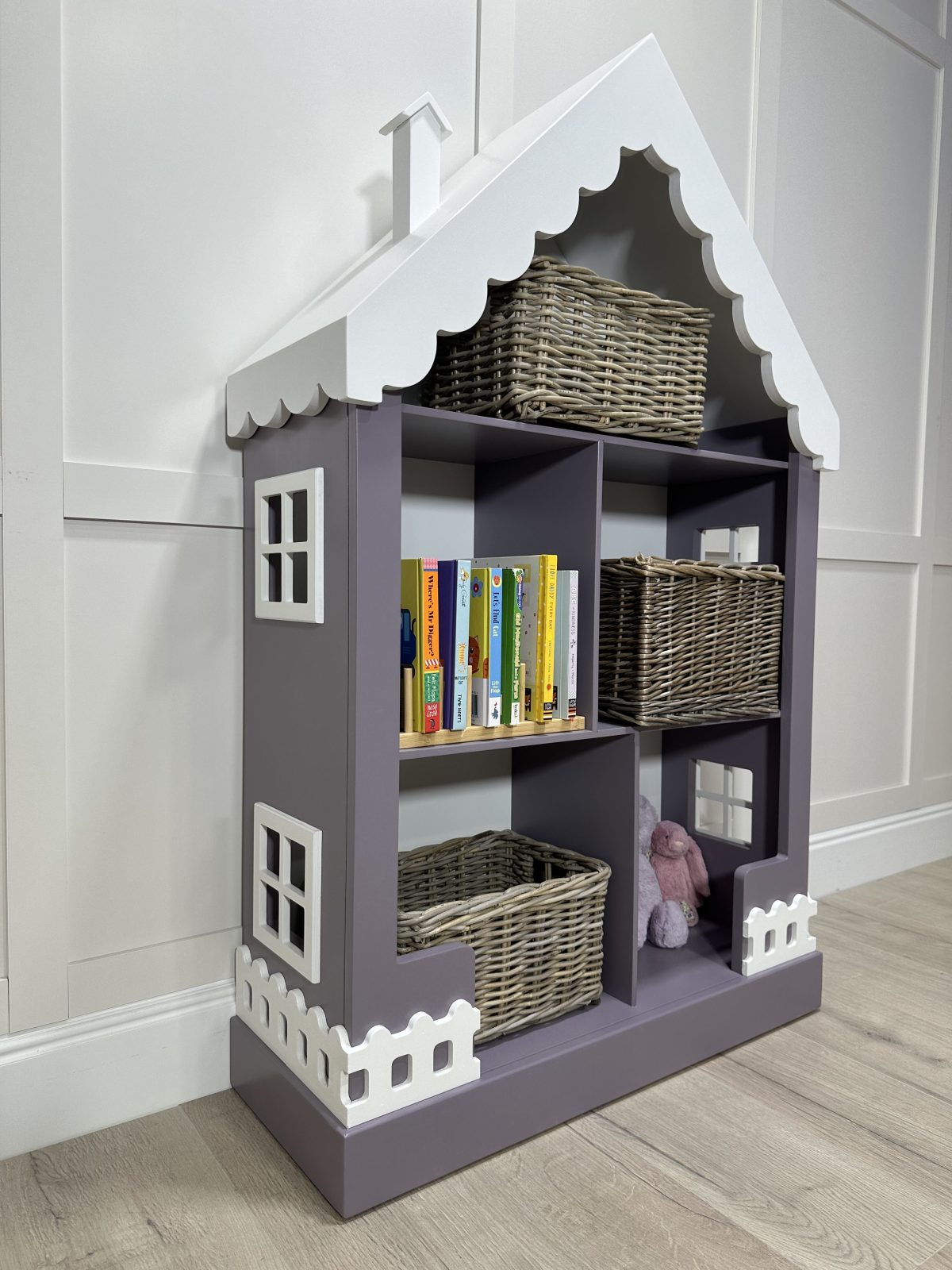 Children's Themed Wooden Bookcase in F&B Brassica - Farmhouse Furniture
