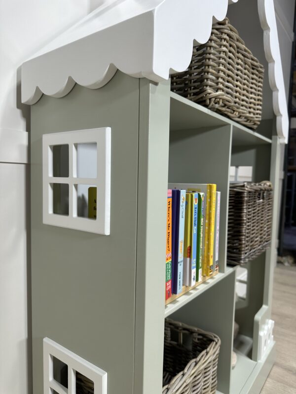Children's Themed Wooden Bookcase in F&B Mizzle - Farmhouse Furniture