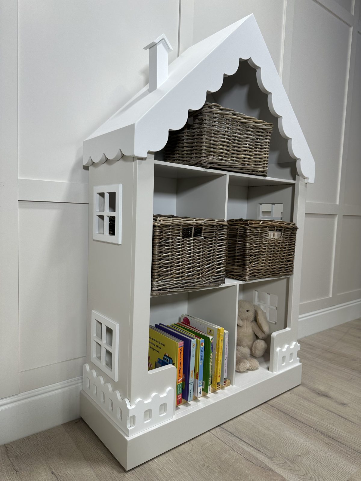 Children's Themed Wooden Bookcase in Neptune Shell - Farmhouse Furniture