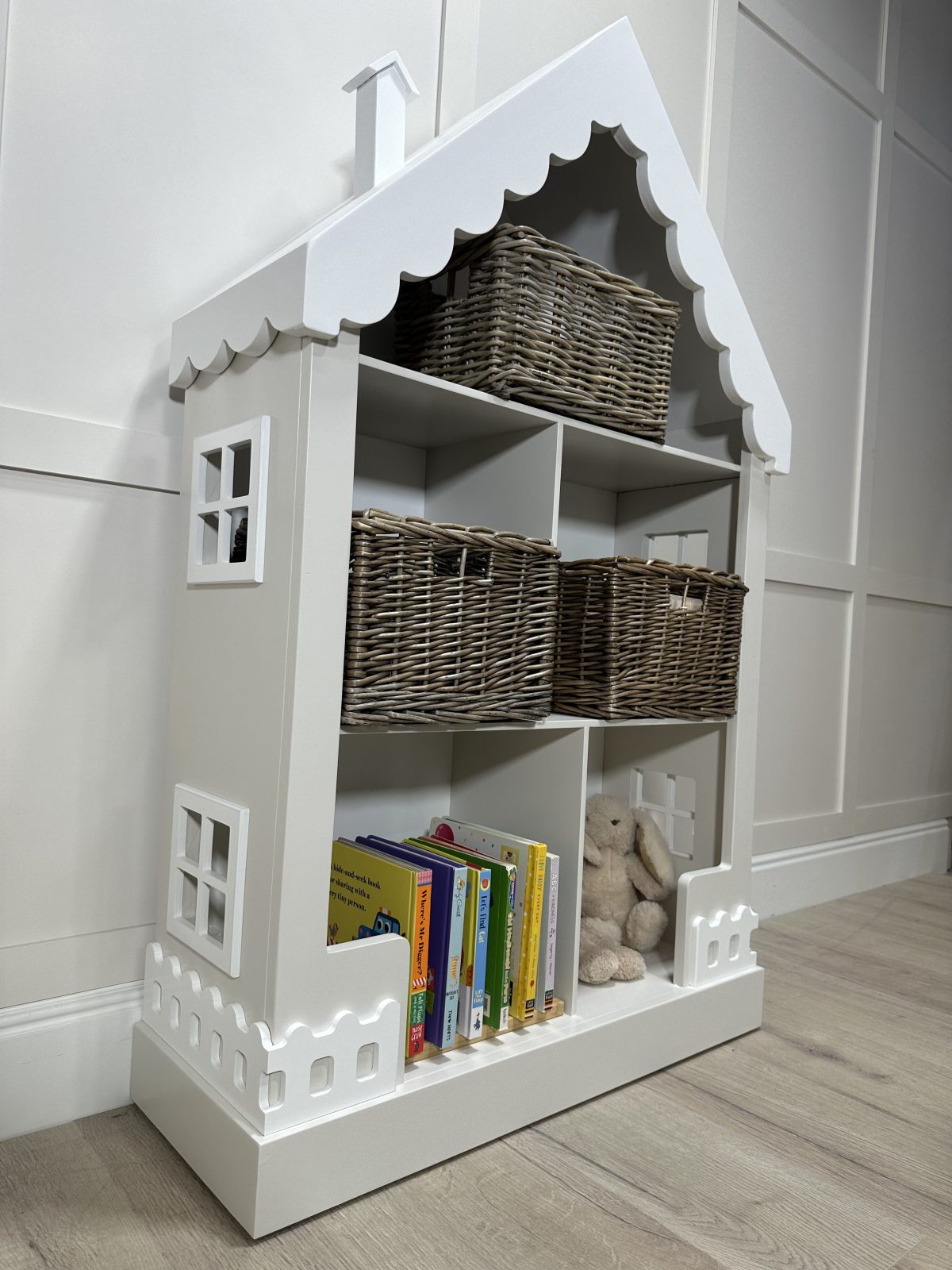 Children's Themed Wooden Bookcase in Neptune Shell - Farmhouse Furniture