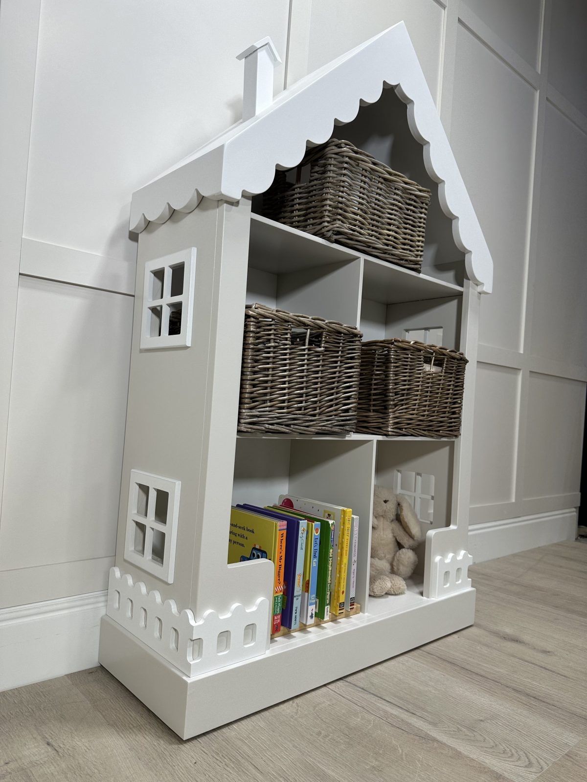 Children's Themed Wooden Bookcase in Neptune Shell - Farmhouse Furniture