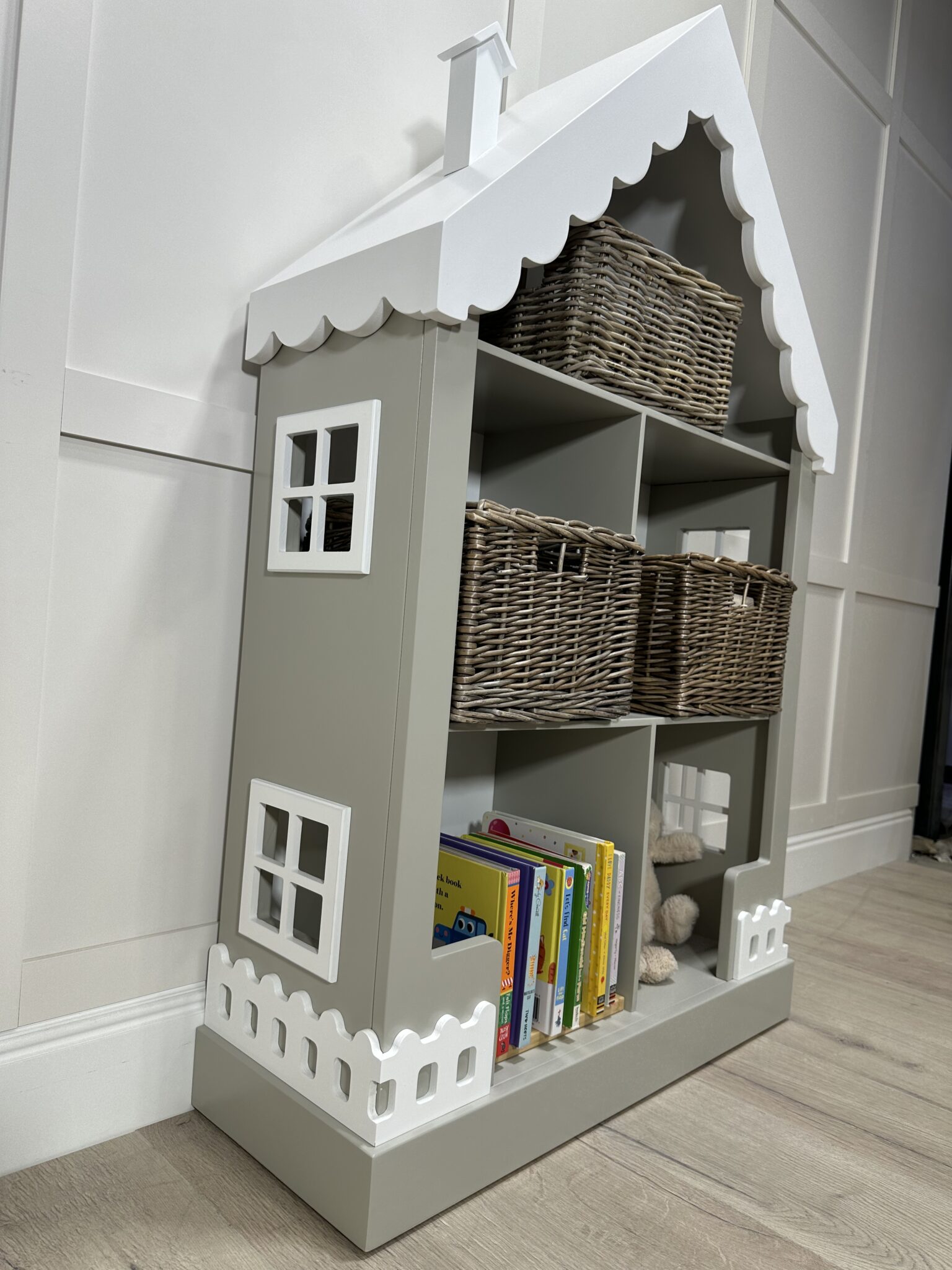 Children's Themed Wooden Bookcase in F&B Hardwick White - Farmhouse ...
